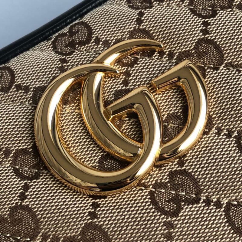 Gucci Gg Marmont Small Shoulder Bag Beige Ebony 24Cm 447632 Hvkeg 9772 ...