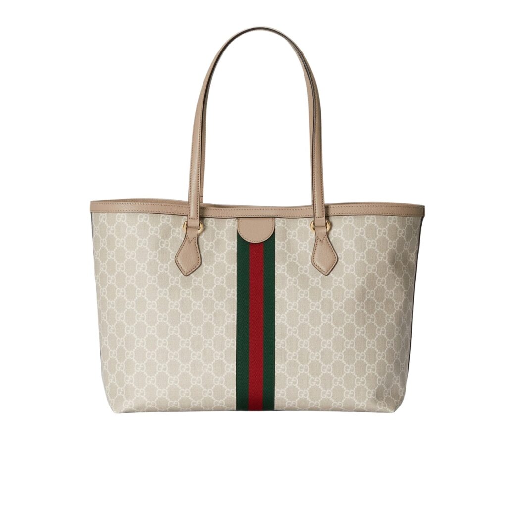 Gucci Ophidia Medium Tote Bag Beige And White 38Cm 631685 Uulag 9682 - Bmai