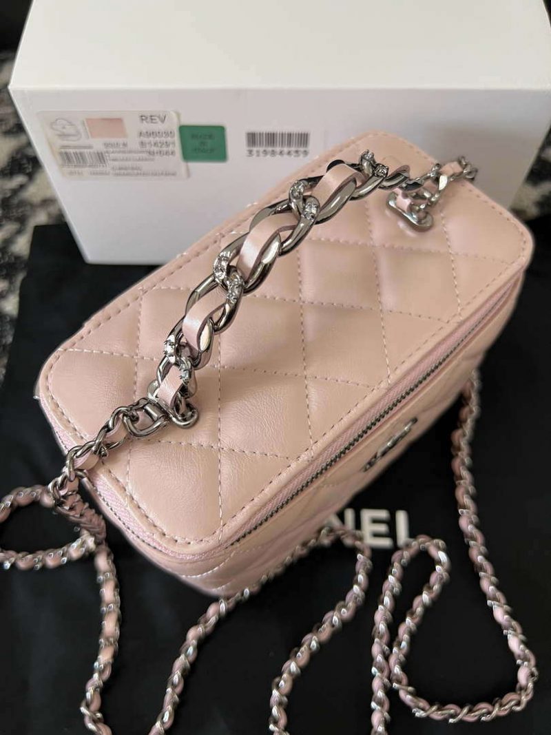 CN AP3593 Shiny Crumpled Calfskin Strass & Ruthenium-Finish Metal Pink ...